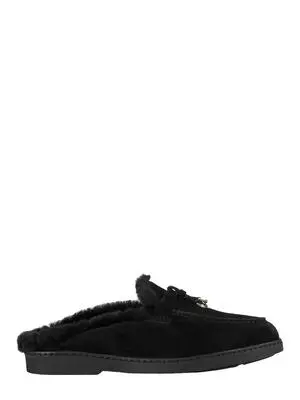 DOUCAL'S Shearling-trim Mules - Black