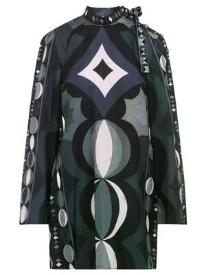 Emilio Pucci Geometric-print High-neck Dress - Black