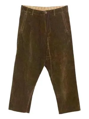 UMA WANG Drawstring Corduroy Trousers - Brown