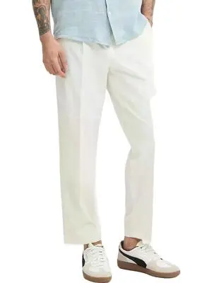 Hugo Pleated-front Straight-leg Trousers - White