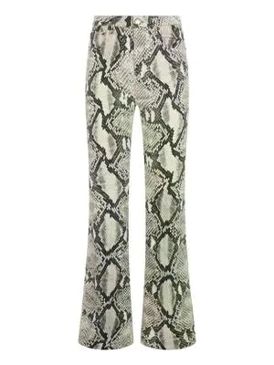 Roberto Cavalli Python-print Trousers - Brown