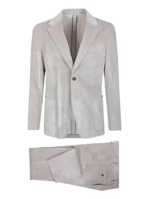 LARDINI Textured Single-breasted Suit - Grey
