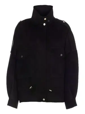 Pinko Zip-up Wool-blend Jacket - Black