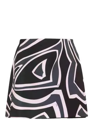EMILIO PUCCI Abstract-Print Silk A-Line Skirt