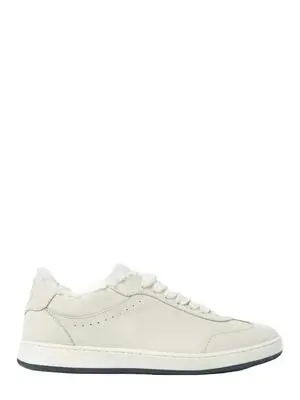 Peserico Shearling-trimmed Lace-up Sneakers - Neutrals