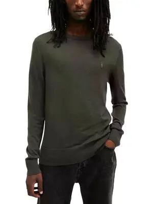 ALLSAINTS Embroidered Crew-Neck Sweater Green