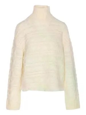 Guest In Residence Cable-knit Turtleneck Sweater - White