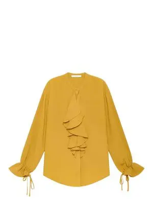 Malìparmi Ruffled-front Blouse - Yellow
