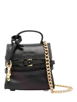 Moschino Leather Tote Bag - Black