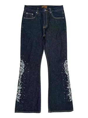 BIRTH OF ROYAL CHILD Pearl-embellished Flared Jeans - Blue