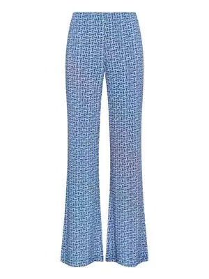 Malìparmi Geometric-print Flared Trousers - Blue