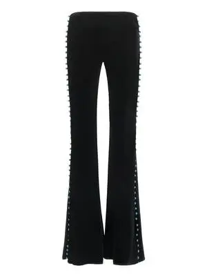 Roberto Cavalli Bead-embellished Flared Trousers - Black