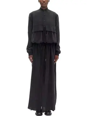 ANN DEMEULEMEESTER Drawstring Maxi Dress - Black