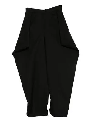 Viktor & Rolf Triangle Pleated Wool Trousers - Black