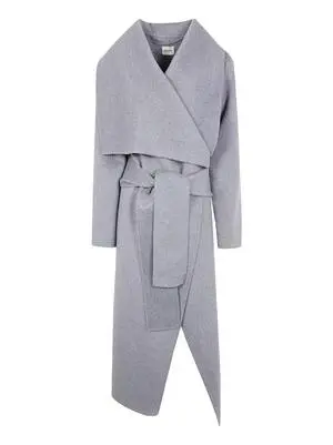 Khaite Wrap-belt Wool Coat - Grey