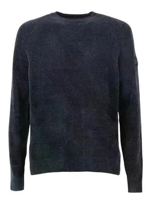 RRD Velvet Round-neck Sweater - Blue