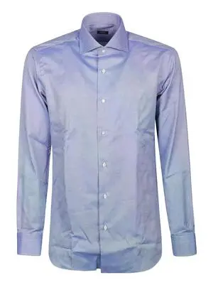 BARBA NAPOLI Long-sleeve Button-down Shirt - Blue