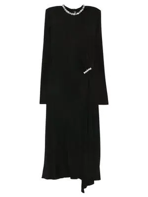 David Koma Crystal-embellished Draped Dress - Black