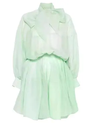 Viktor & Rolf Pussy-bow Mini Dress - Green