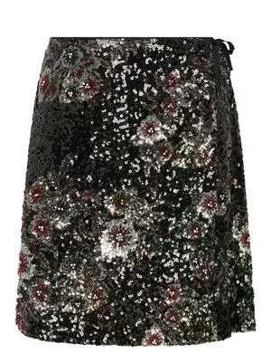 MALÌPARMI MALIPARMI Sparkling Flowers Wrap Mini Skirt