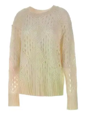 MAURIZIO MYKONOS Open-knit Crew-neck Sweater - White
