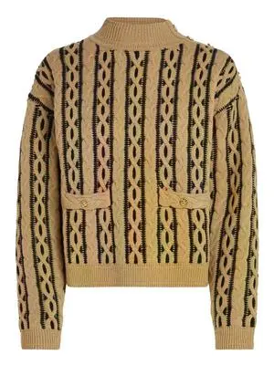 Karl Lagerfeld Cable Knit Sweater - Brown