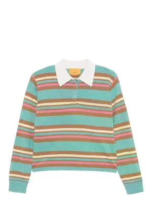 GUEST IN RESIDENCE Striped Polo-Neck Sweater
