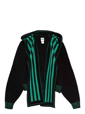 Adidas Striped Scarf Hoodie - Black