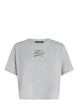 Karl Lagerfeld K/autograph Sequin-embellished T-shirt - Grey
