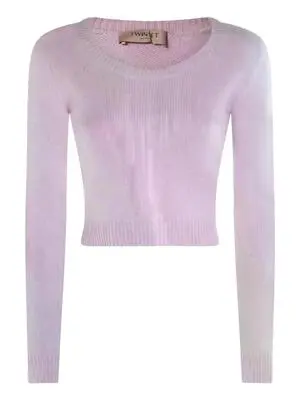 TWINSET Round-neck Cropped Sweater - Pink