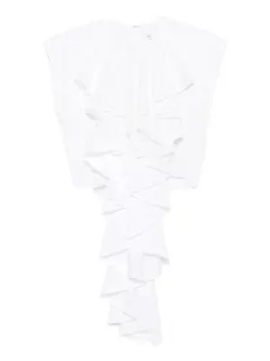 Viktor & Rolf Jabot Ruffle Top - White