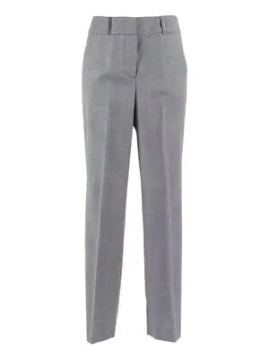 Peserico Wool Straight Leg Trousers - Grey