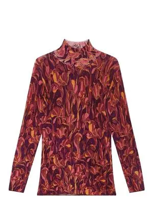 Malìparmi Floral-print Turtleneck Sweater - Red