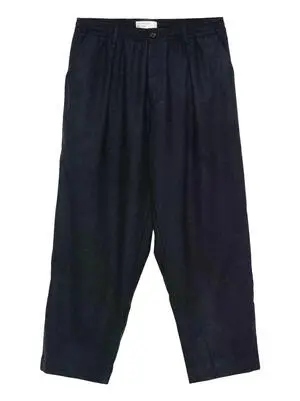 Universal Works Pleated-front Tapered Trousers - Blue