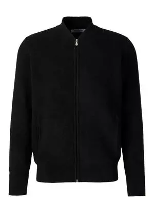 GRAN SASSO Zip-front Ribbed Cardigan - Black