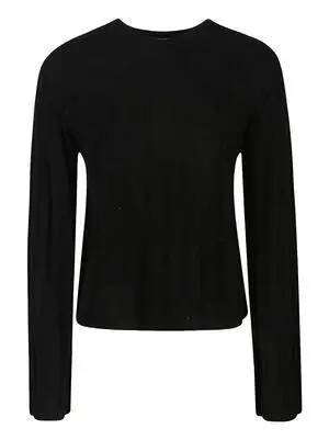 Loulou De Saison Koro Ribbed Bell-sleeve Sweater - Black