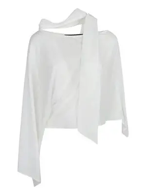 Federica Tosi Draped Asymmetric Blouse - White