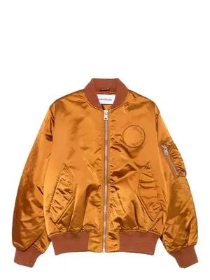 ÉTUDES STUDIO Logo-embroidered Satin Bomber Jacket - Orange