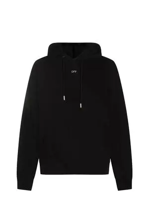 Off-White Cotton Hoodie - Black