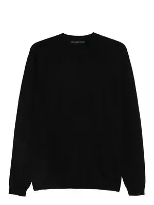LOW BRAND Crew-neck Long Sleeve Sweater - Black