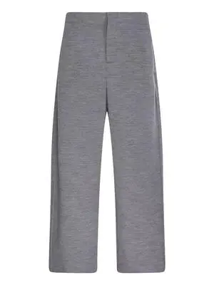 Max Mara Concealed-fastening Wide-leg Trousers - Grey