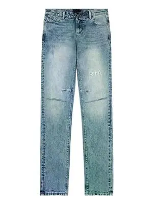 RtA Bryant Distressed Bootcut Jeans - Blue