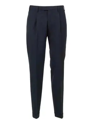 PT TORINO Pleat-detail Trousers - Blue