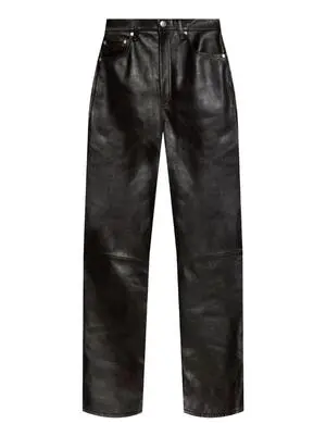 Rag & Bone Leather Panelled Trousers - Brown