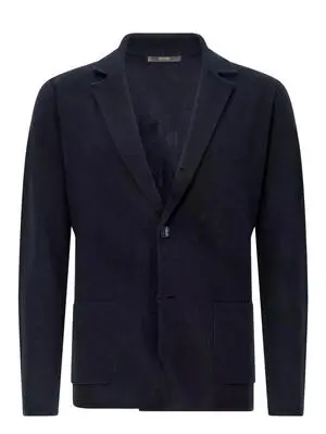 Boggi Milano Knitted Wool Single-breasted Blazer - Blue