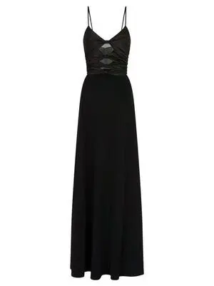 Emporio Armani Bow-embellished Maxi Dress - Black
