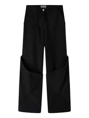 Attico Paneled Wide-leg Trousers - Black