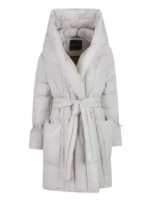MOORER Belted Wrap Coat - Neutrals