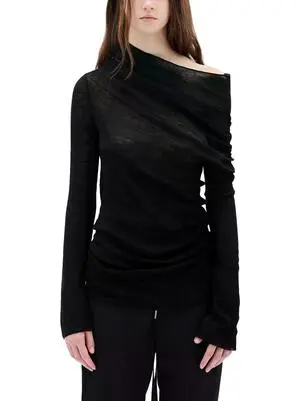 ANN DEMEULEMEESTER Tizziana Drop-shoulder Long-sleeve Top - Black