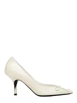Jacquemus Snakeskin Bow Pumps - Neutrals